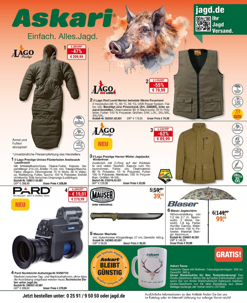 Gratis Angelkatalog / Jagdkatalog - Askari Jagdsport