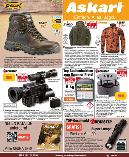 Gratis Angelkatalog / Jagdkatalog - Askari Jagdsport